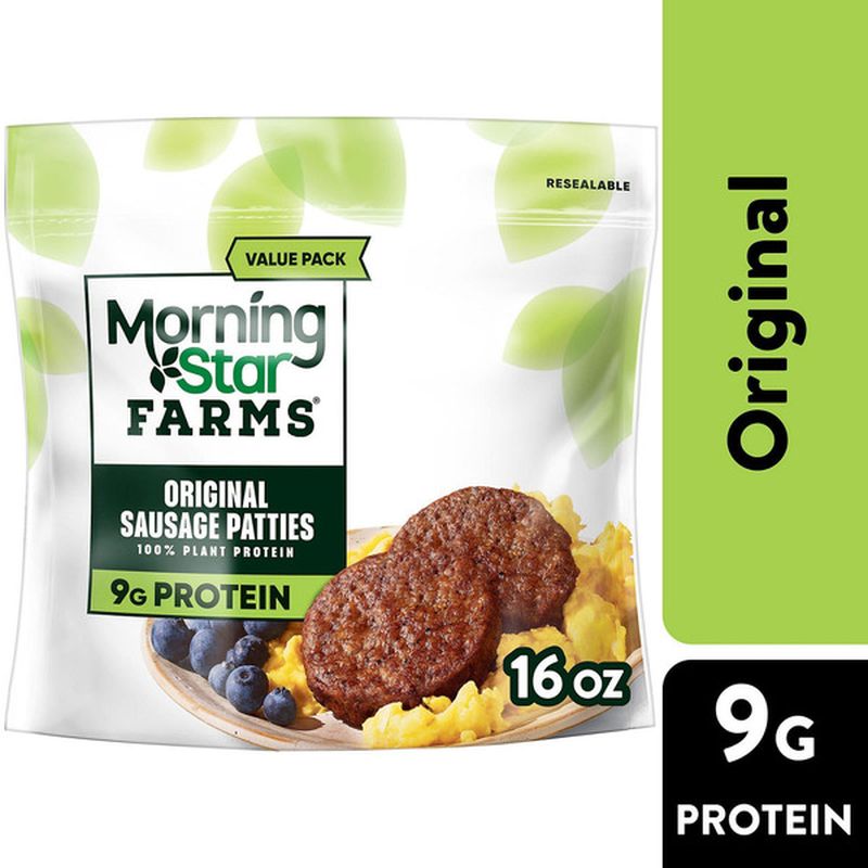 MorningStar Farms Veggie Breakfast Plant Based Sausage Patties Original Value Pack Wegmans