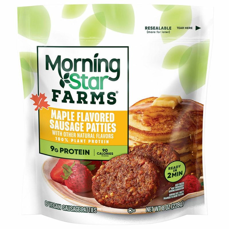 MorningStar Farms Veggie Breakfast Sausage Patties, Maple Flavored ...