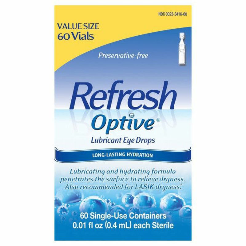Refresh Optive Lubricant Eye Drops, Vials, Value Size | Wegmans