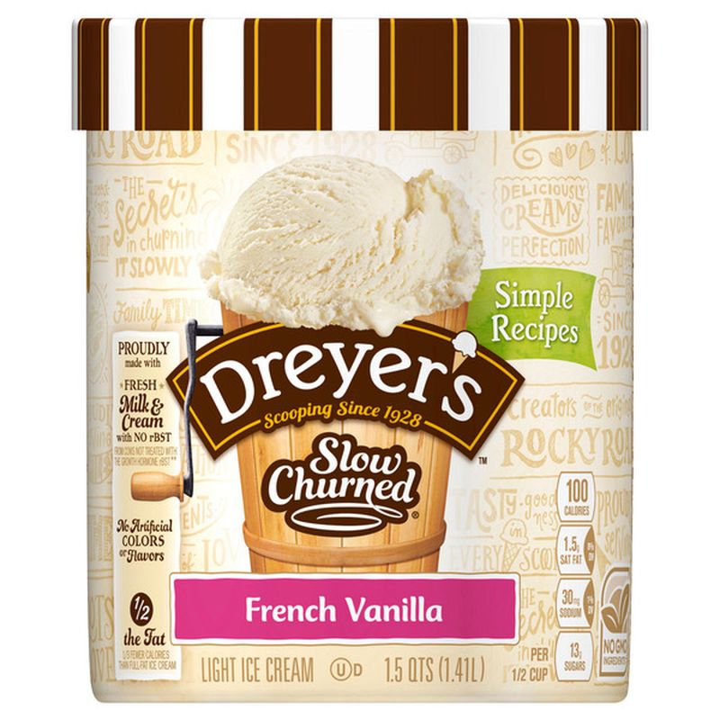 EDY'S Slow Churned Ice Cream, Light, French Vanilla | Wegmans