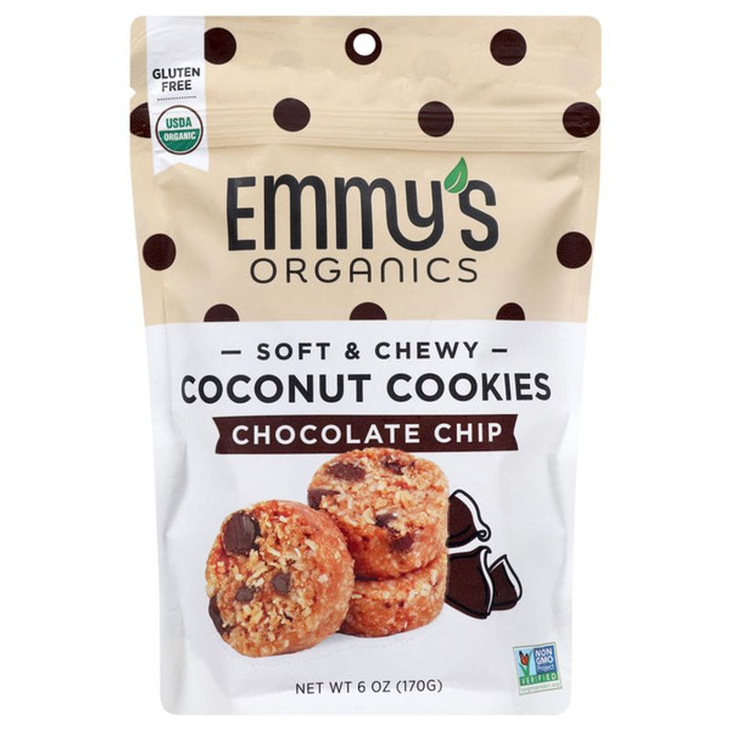 Emmy's Organics Coconut Cookies, Soft & Chewy, Chocolate Chip | Wegmans