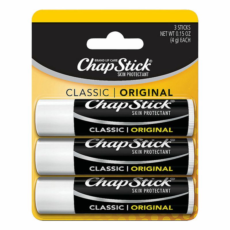 ChapStick Classic Skin Protectant Lip Balm Tube Lip Care Regular Flavor 0.15 Oz 3 Ct Wegmans
