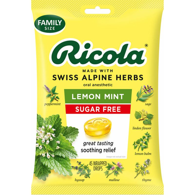 Ricola Lemon Mint, Sugar Free, Throat Drops | Wegmans
