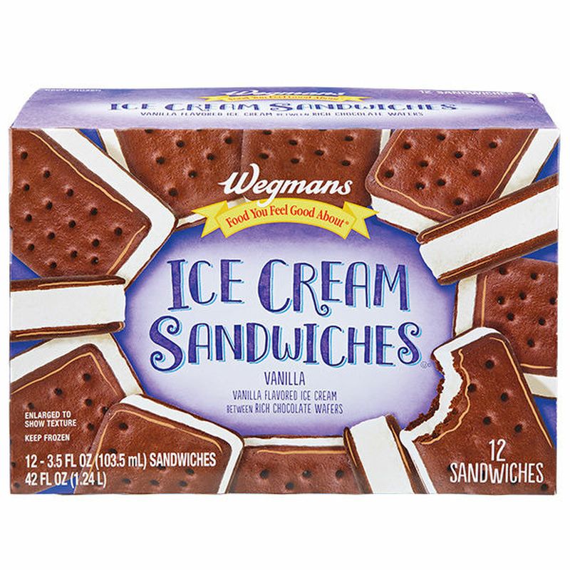 Wegmans Vanilla Ice Cream Sandwiches 12 Count Wegmans